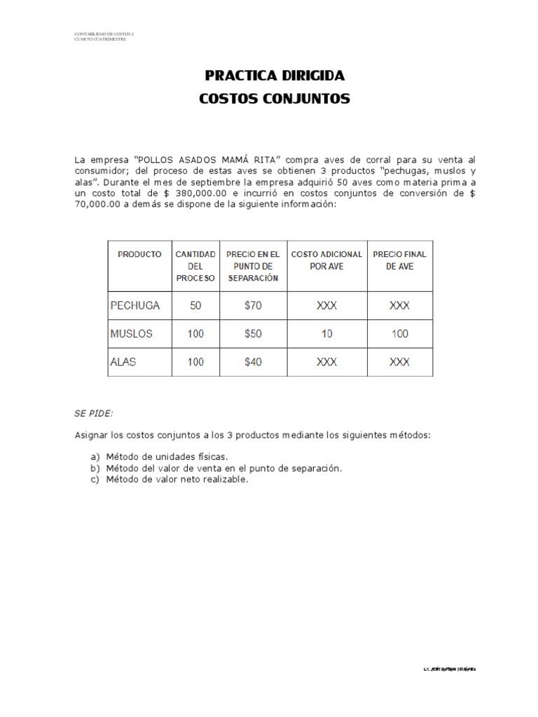03 LOS COSTOS CONJUNTOS (Caso Práctico de Retroalimentación y Solución) . | PDF | Economias ...