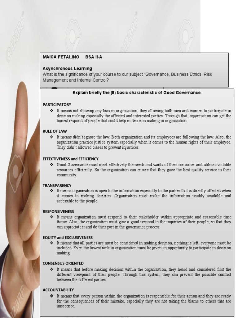8 Key Characteristics of Good Governance | PDF