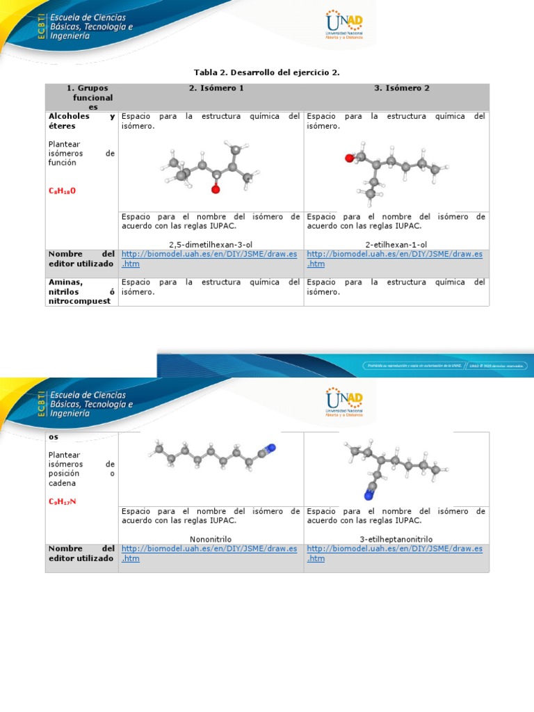 Anexo 2 - Tabla 2 y 3 - G2 | PDF | Isómero | Compuestos orgánicos