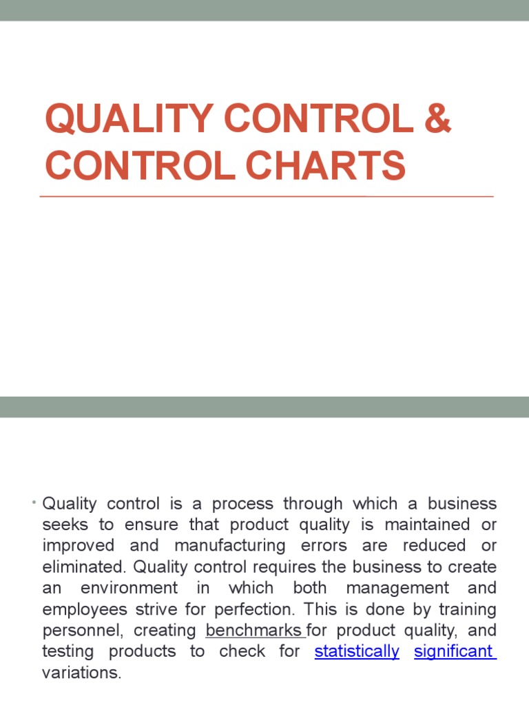 Quality Control & Control Charts | PDF | Systems Science | Analysis
