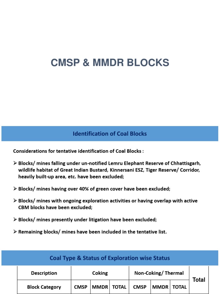 Comm Presentation CMSP MMDR Blocks With Summary 16 02 2021 | PDF ...