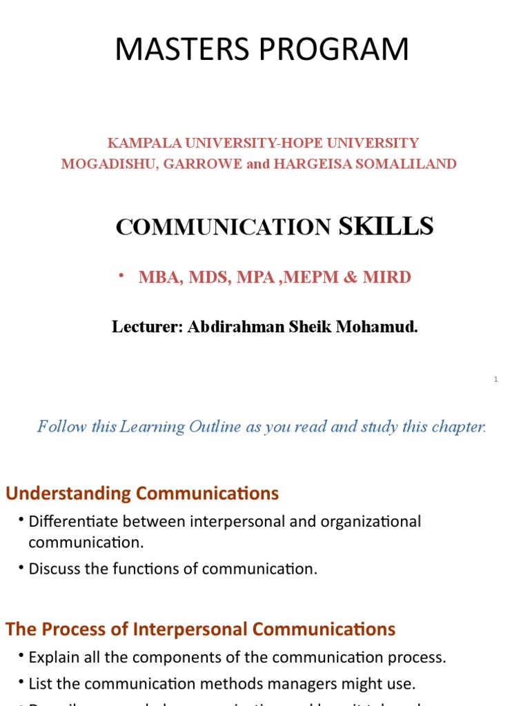 Masters Program: Skills | PDF | Communication | Interpersonal Communication