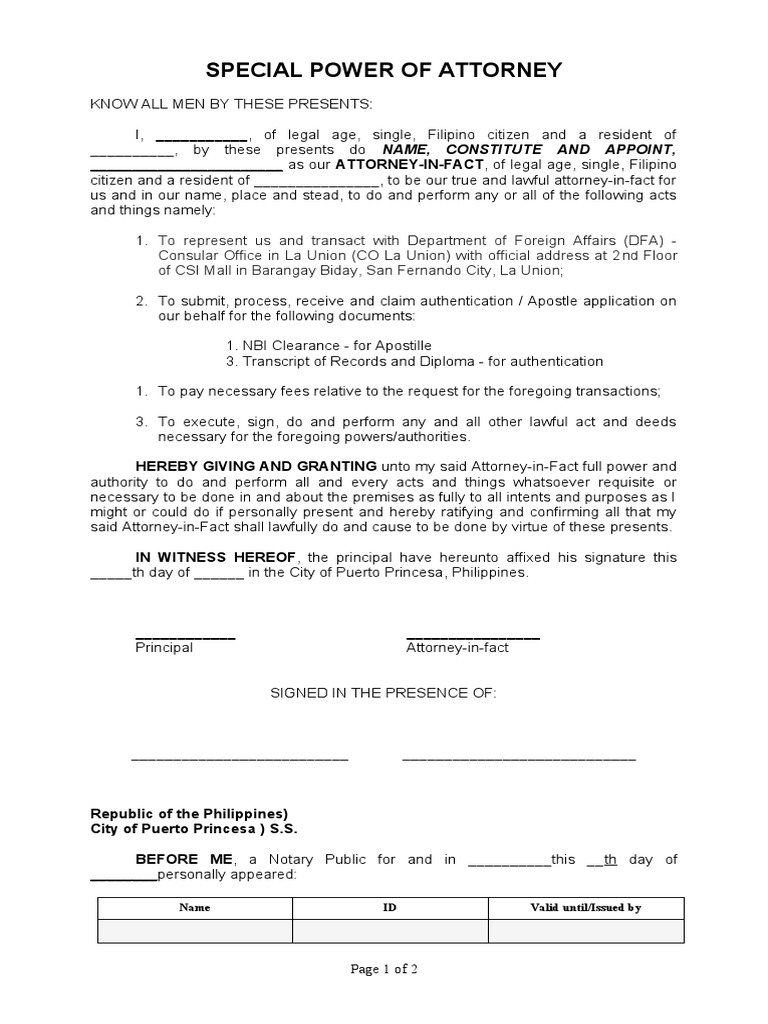 Process Apostile and Certification Sample SPA | PDF | Power Of Attorney ...