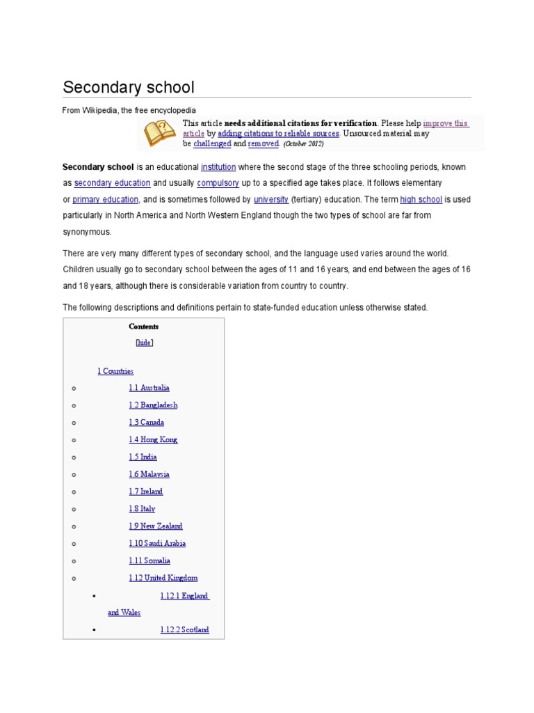 Secondary School Planning | PDF | Schools | Educational Stages