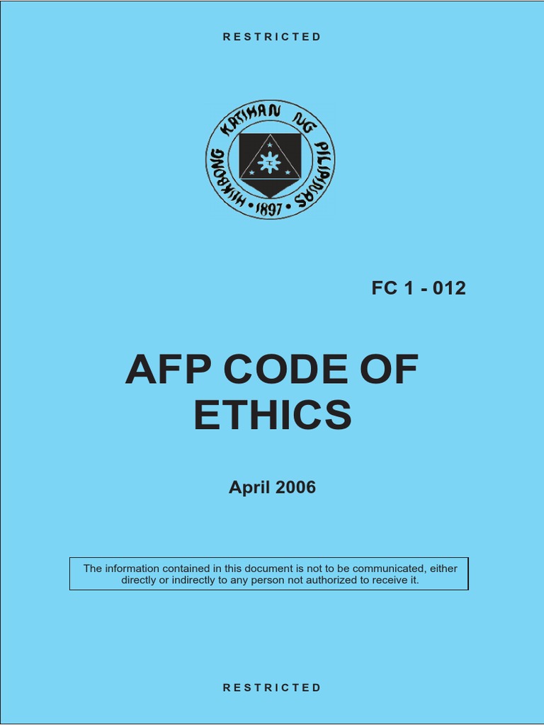 Core Values FC 1 012 AFP CODE OF ETHICS | PDF | Courage | Philippines