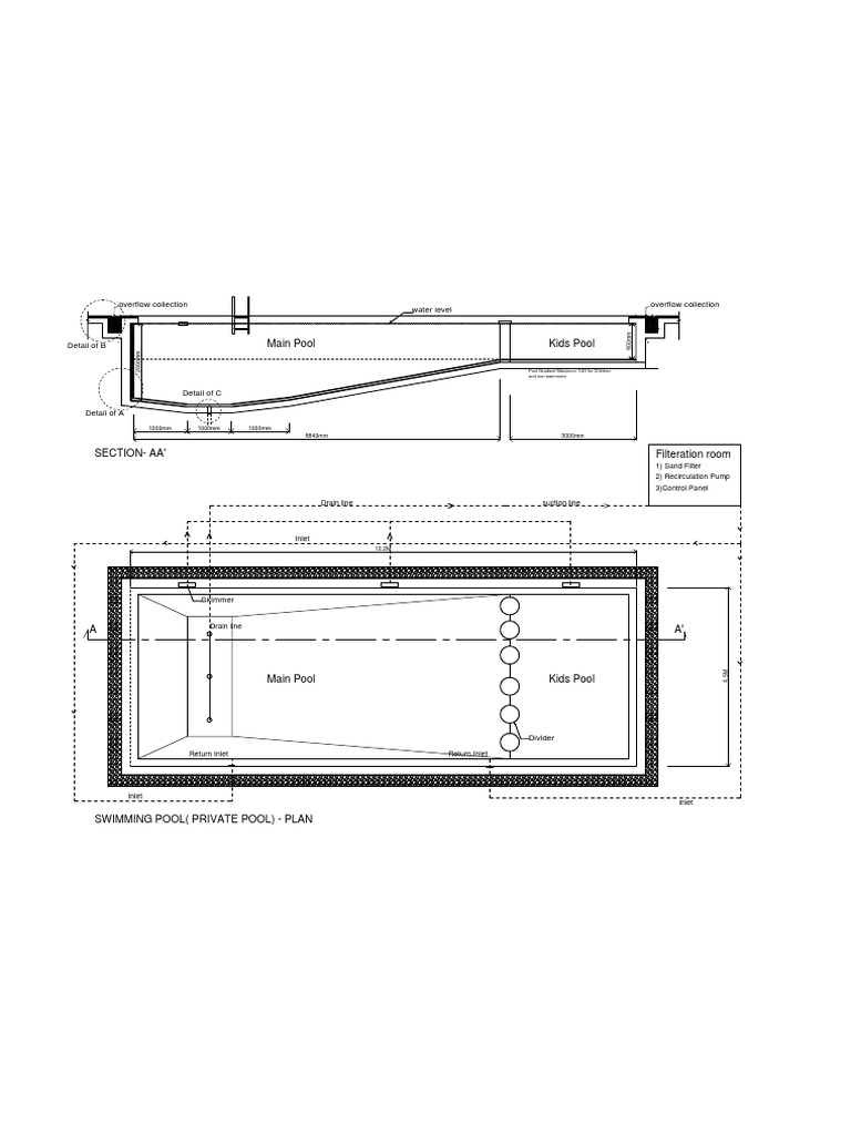 Swimmg Pool Drawing01 | PDF | Civil Engineering | Hydrology