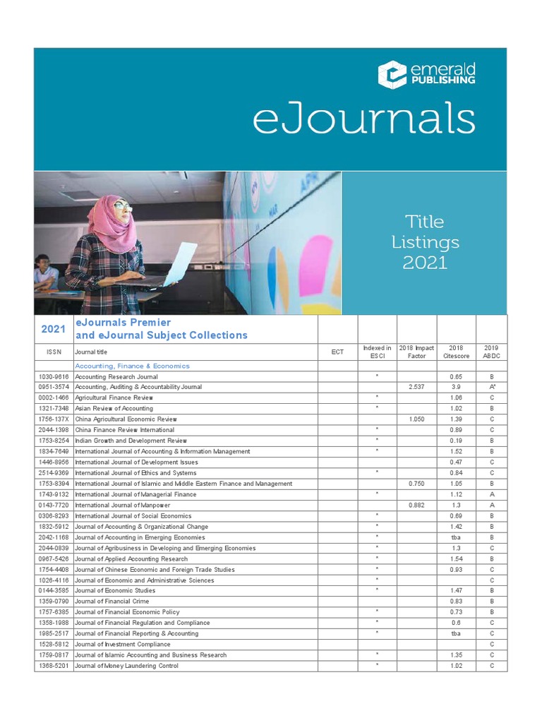 Master Ejournal Listing 2021 - With ABDC Rankings | PDF | Human ...