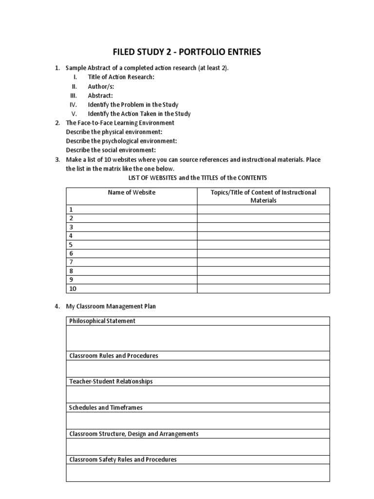 Filed Study 2 - Portfolio Entries | PDF
