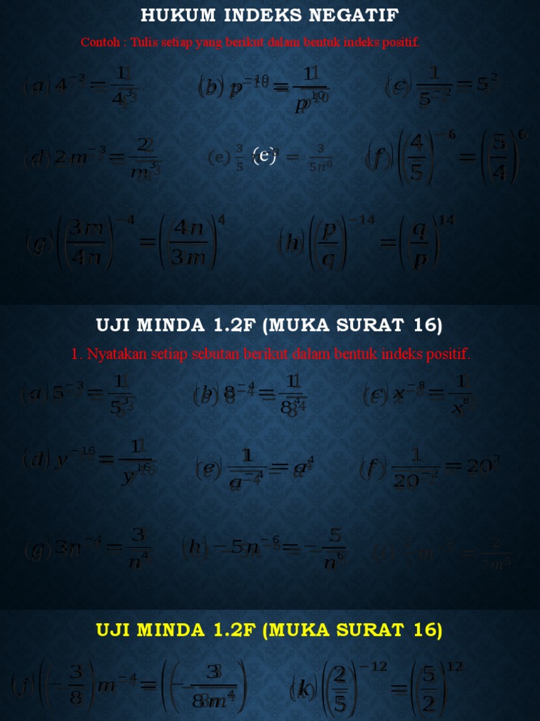 Hukum Indeks Negatif Dan Latihan | PDF