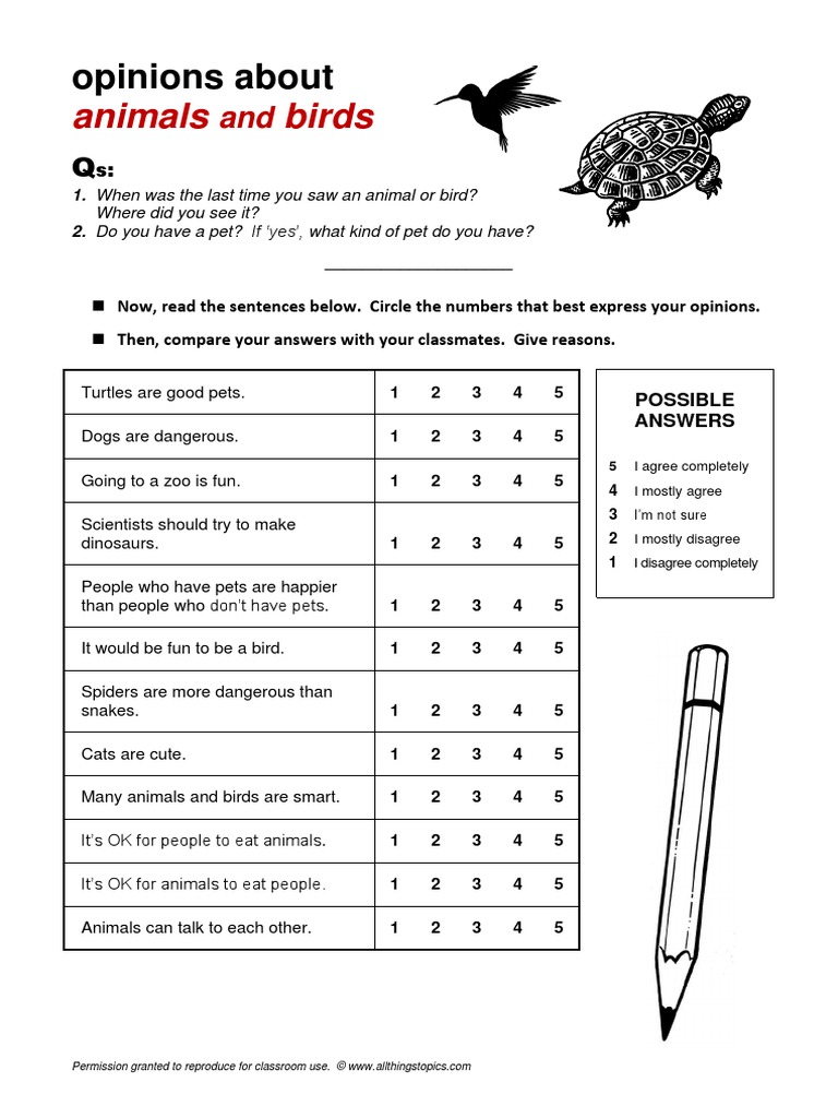 Form 1 Animals Interview | PDF