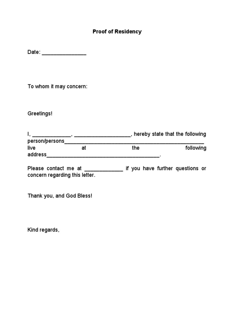 Proof of Residency | PDF