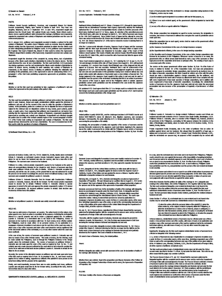 Conflicts Case Digest | Download Free PDF | Lawsuit | Judgment (Law)