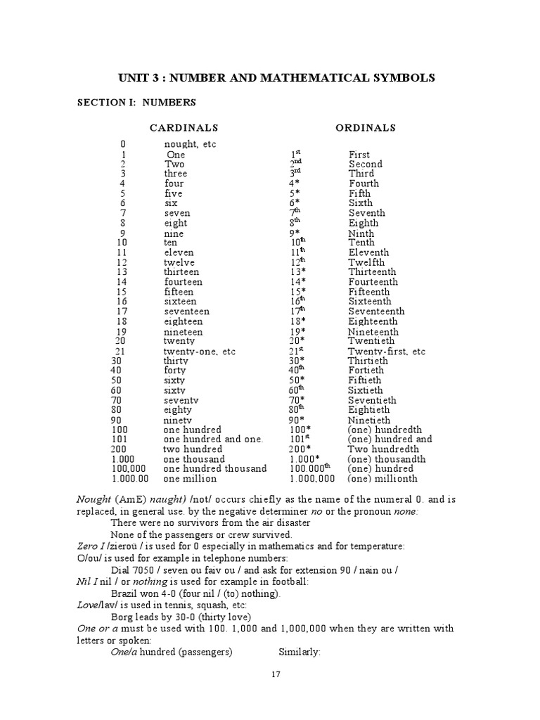 Unit 3 Numbers and Math Symbols | PDF | Kilogram | International System ...