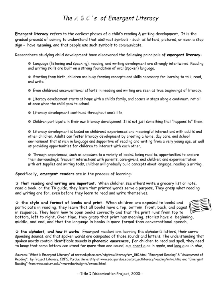 Emergent Literacy: From Scribbles to Skills | PDF | Literacy | Cognition
