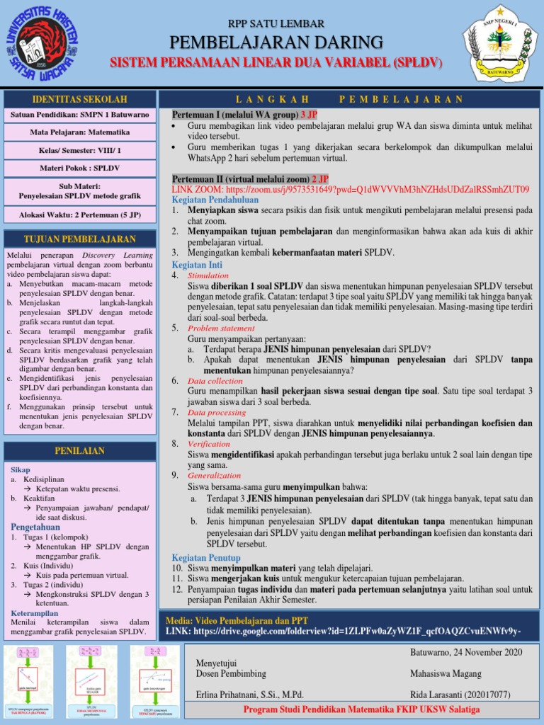 RPP SPLDV + Lampiran | PDF