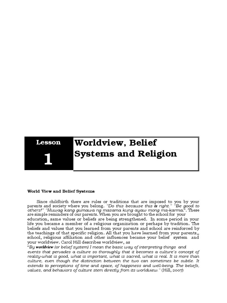 Understanding Worldviews, Belief Systems and Religion | PDF | God ...