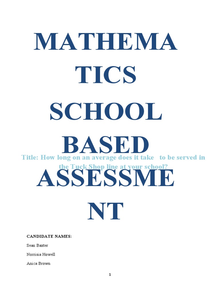 Maths Sba | PDF | Questionnaire | Cognition