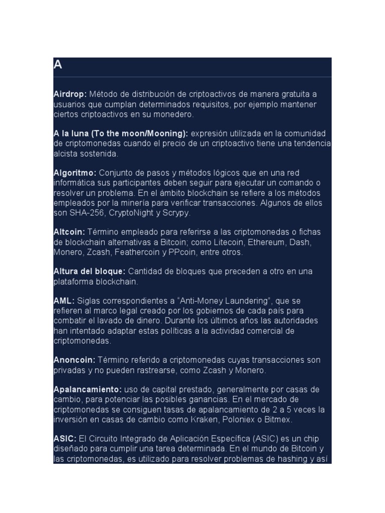 Glosario de Términos | PDF | Bitcoin | Criptomoneda