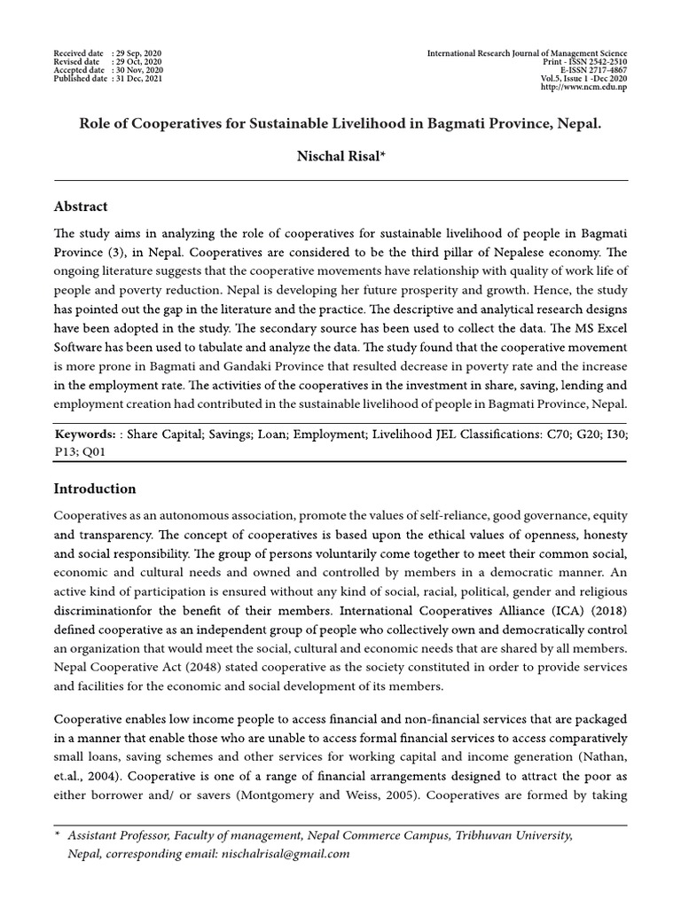 Role of Cooperatives Min | PDF | Cooperative | Farms