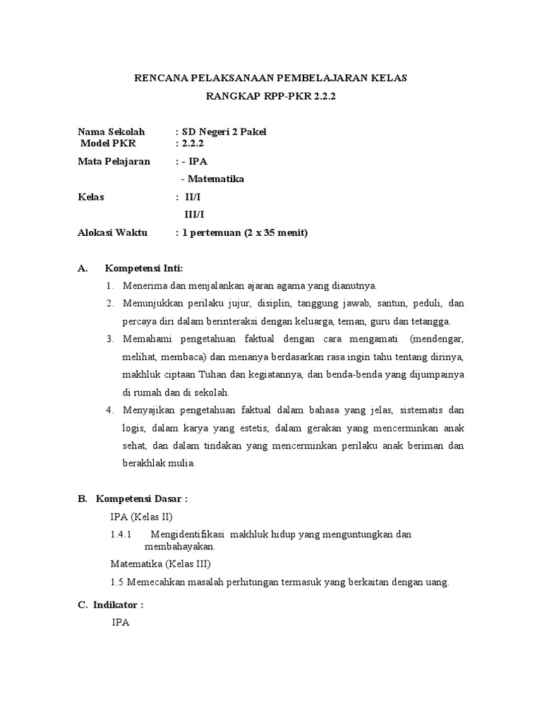 RPP Imam Model 222 | PDF | Karier & Perkembangan | Seni & Disiplin Bahasa