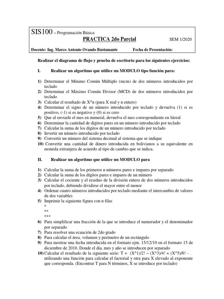 Practica 2do Parcial | PDF