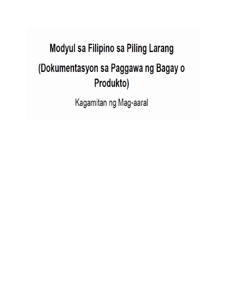 Dokumentasyon Sa Paggawa NG Bagay o Produkto | PDF