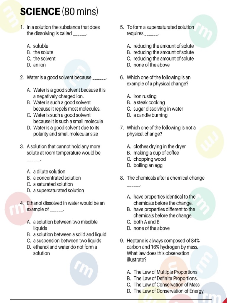 Science Practice Test 2 | PDF