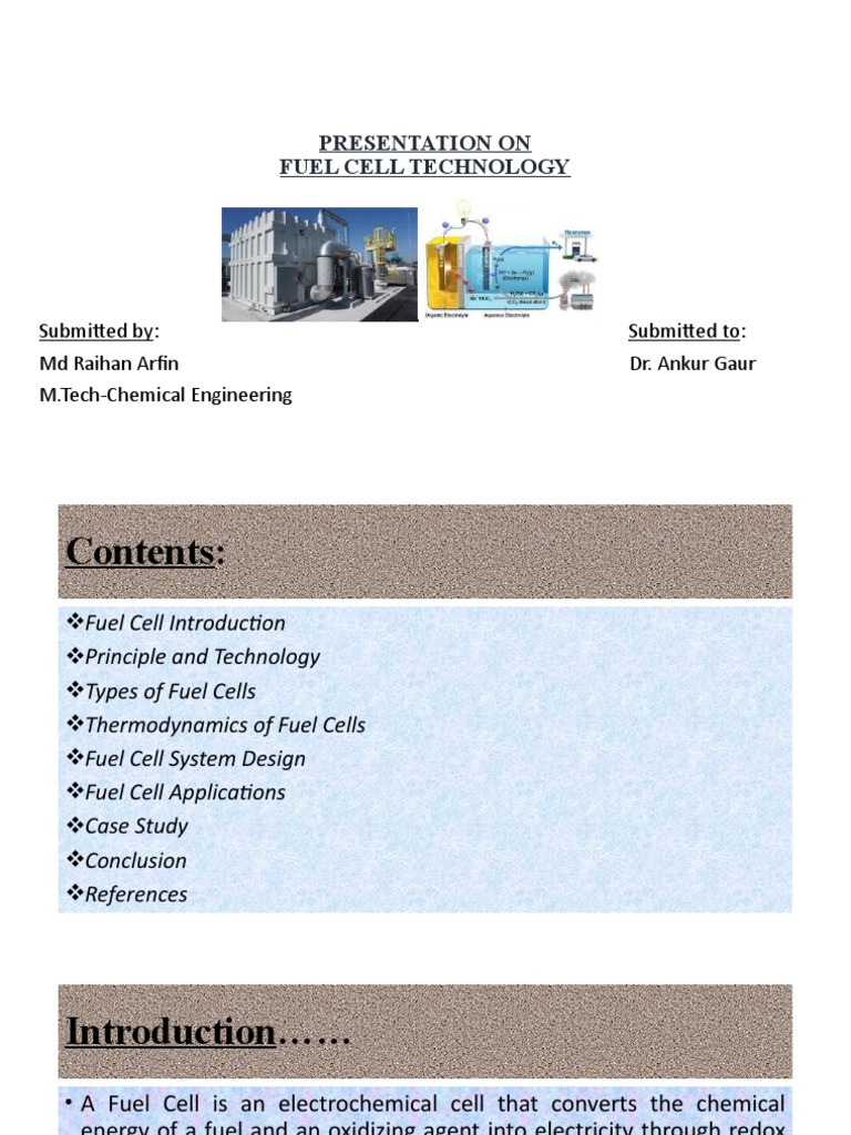 Presentation Fuel Cell | PDF | Fuel Cell | Electrochemistry