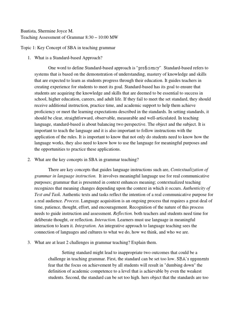 Key - Concept of Sba | PDF | Educational Assessment | Teaching