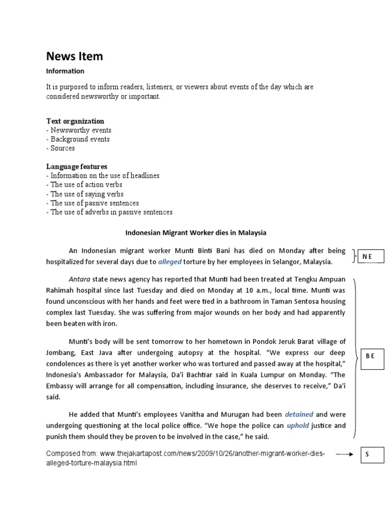 News Item Text Tambahan | PDF | Linguistics