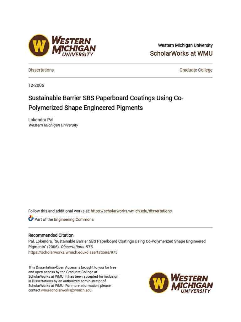 Sustainable Barrier SBS Paperboard Coatings Using Co-Polymerized | PDF ...