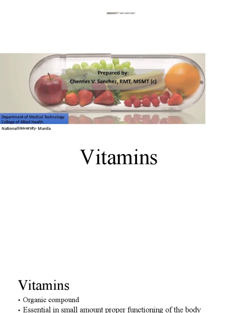 VITAMINS | PDF | Vitamin | Cofactor (Biochemistry)