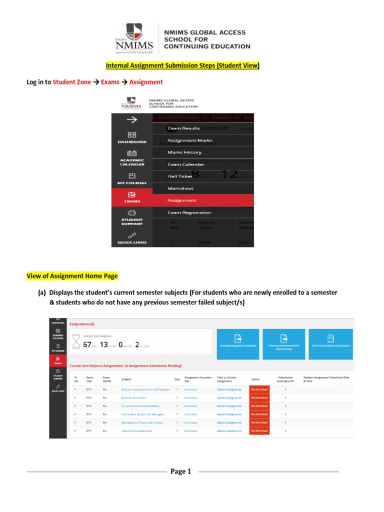 Assignment Submission Steps | PDF | Fee | Computing