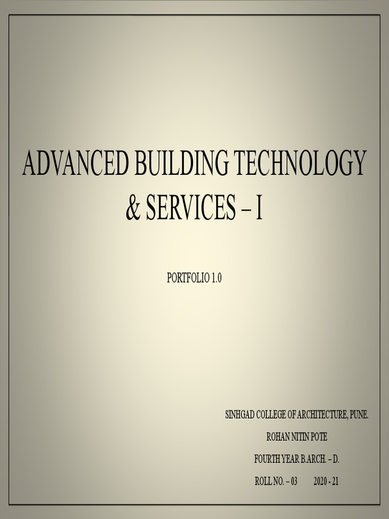Advanced Building Technology Portfolio | PDF | Fire Sprinkler System | Wall