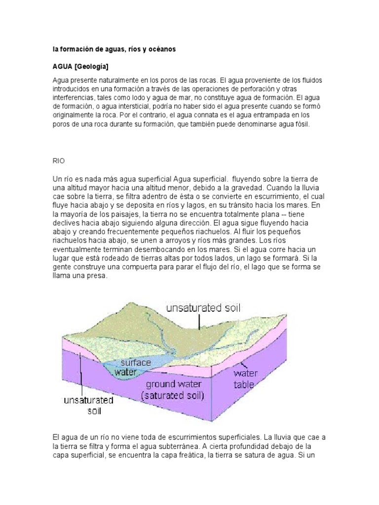 La Formación de Aguas | PDF | Agua | Tierra