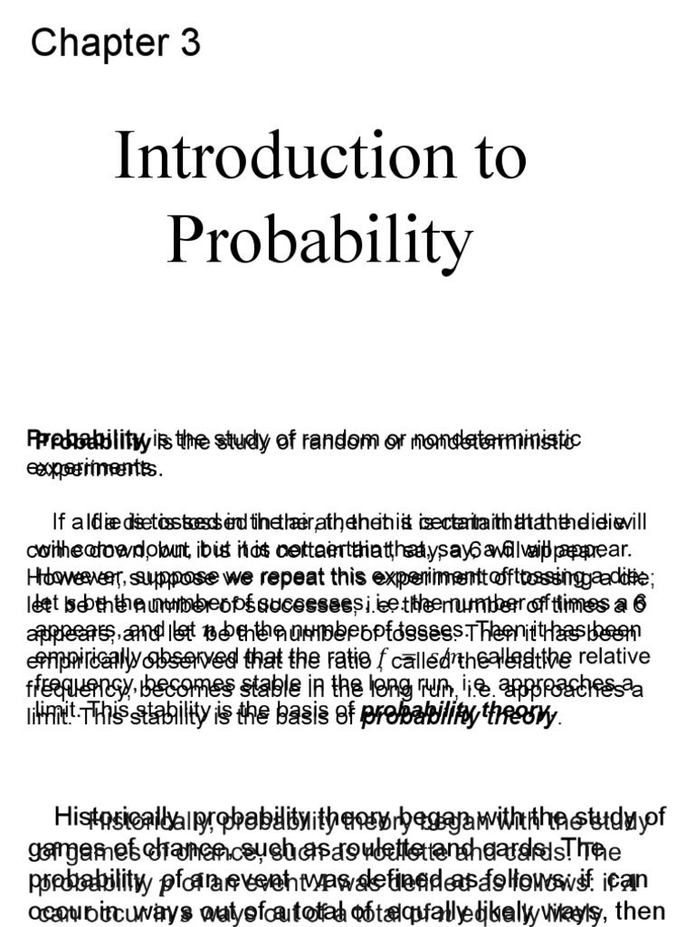 Introduction To Probability | PDF | Probability | Set (Mathematics)