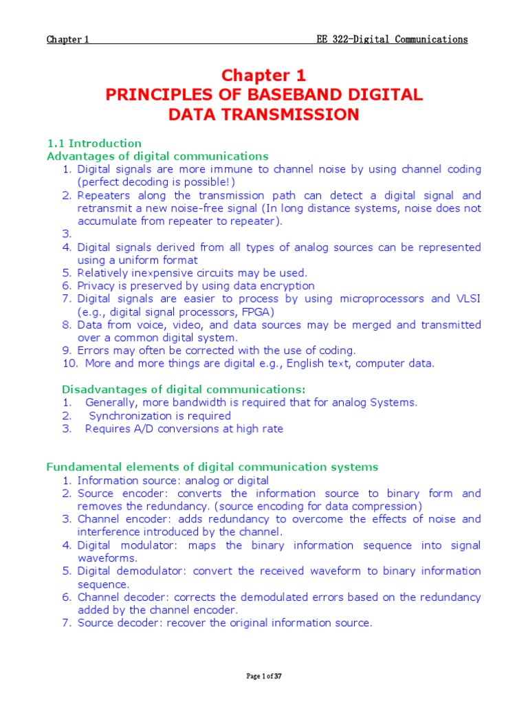Chapter 1 | PDF | Data Transmission | Digital Signal