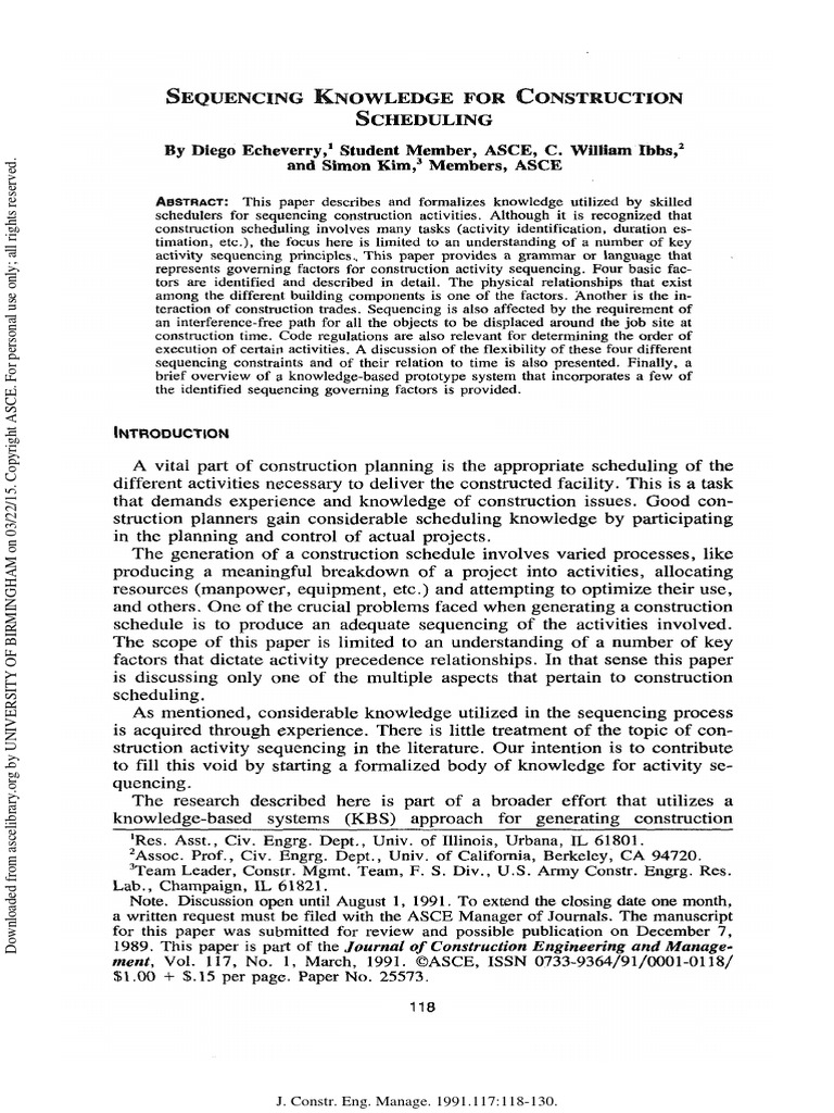 Sequencing Knowledge For Construction | PDF | Concrete | Knowledge