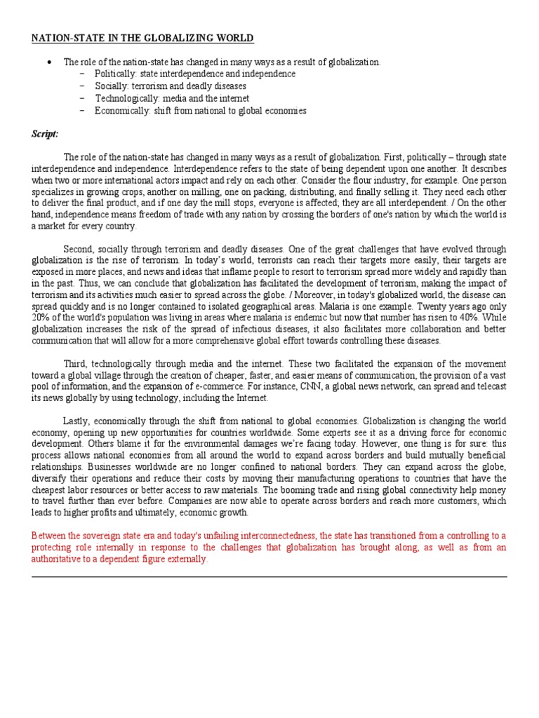 TCW Script Report | PDF | Globalization | Protectionism