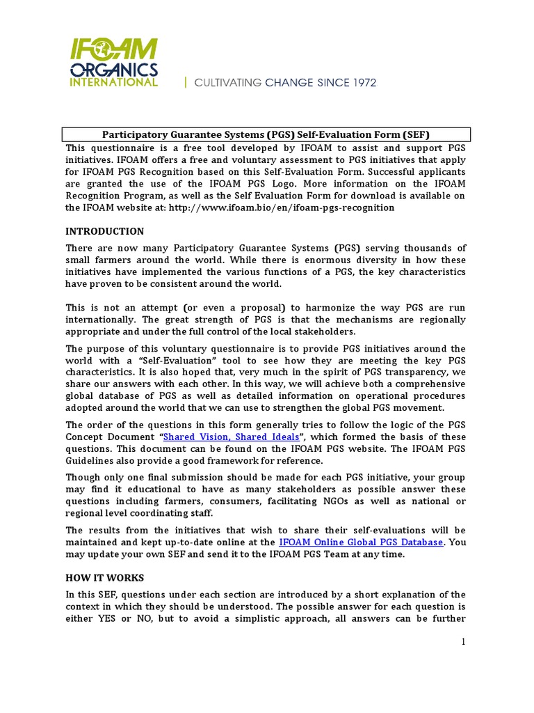 Pgs Self-evaluation-Form Final 2016 | PDF | Regulatory Compliance ...