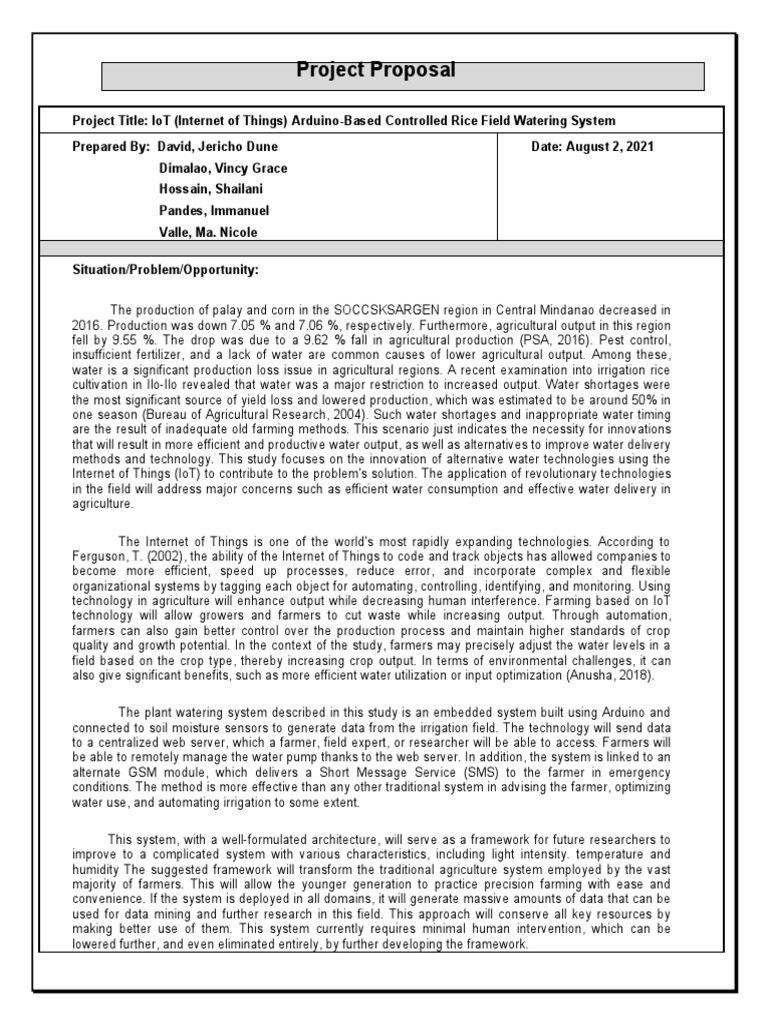 CS158-1L ProjectProposalTemplate | PDF | Internet Of Things | System On ...
