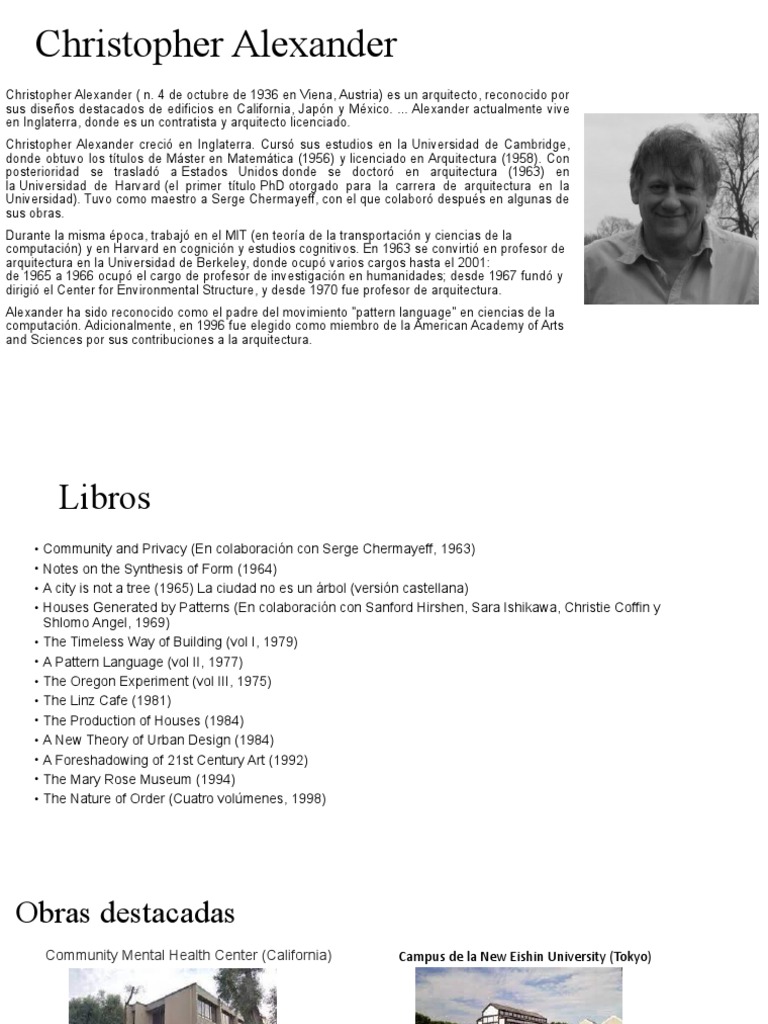 Christopher Alexander | PDF | Ciencias sociales | Filosofía