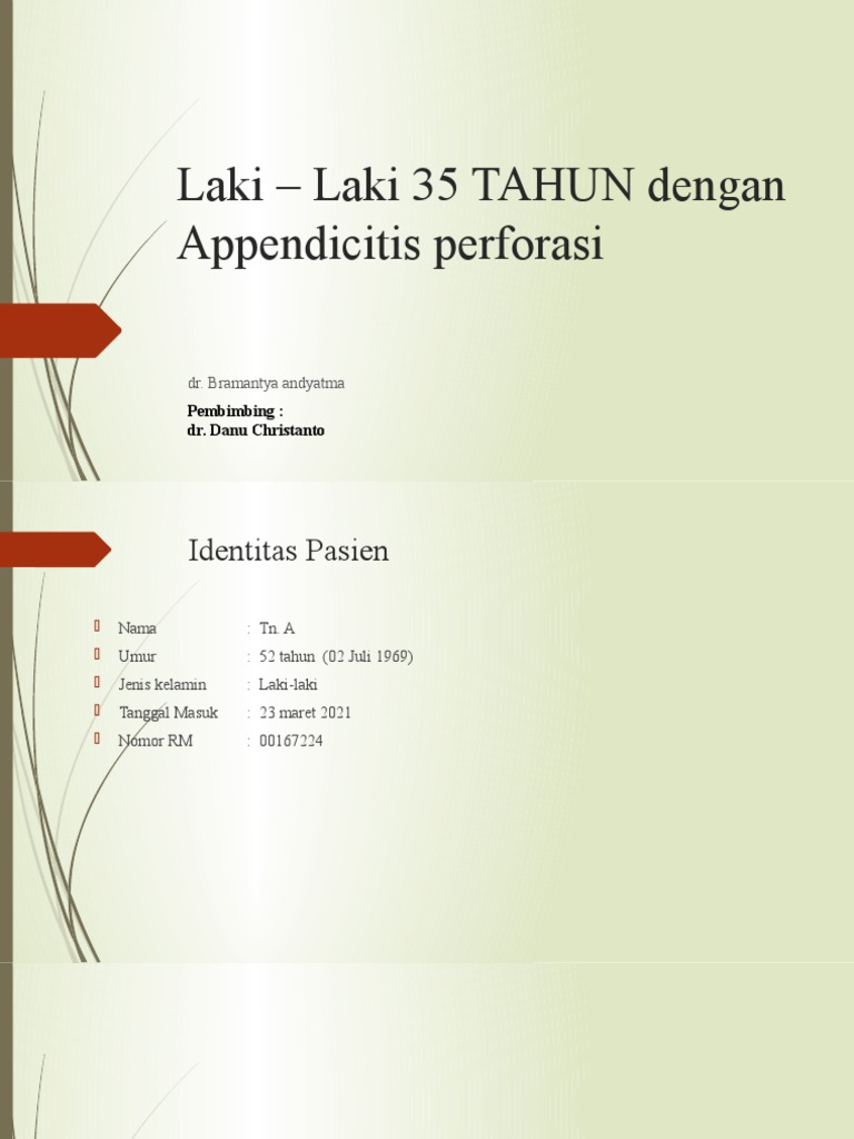 Appendicitis Akut Perforasi | PDF
