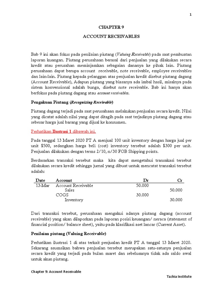 Chapter 9 Account Receivables | PDF