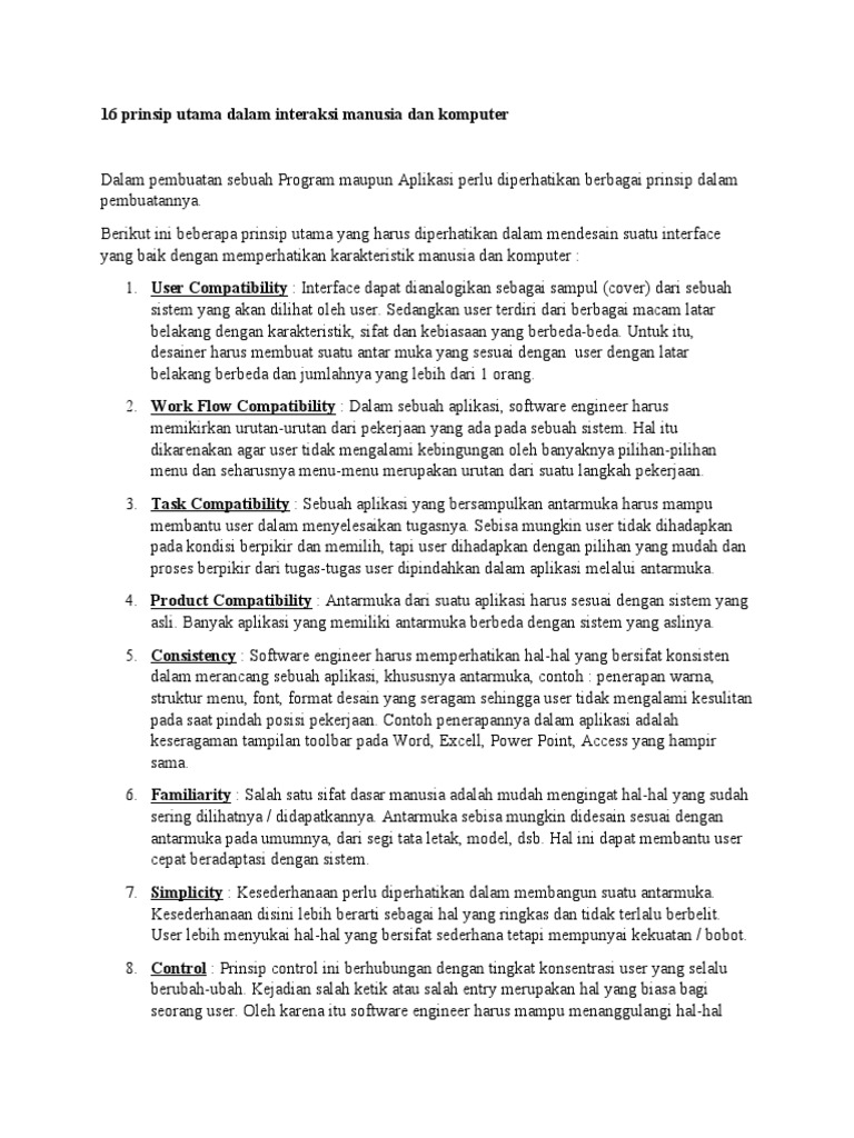 Prinsip Desain Antarmuka HCI | PDF