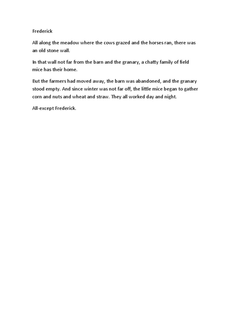 Frederick - Leo Lionni | PDF