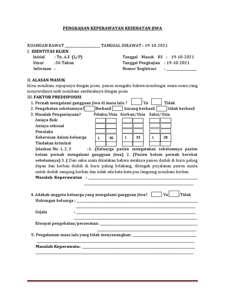 Format Pengkajian Jiwa Halusinasi | PDF