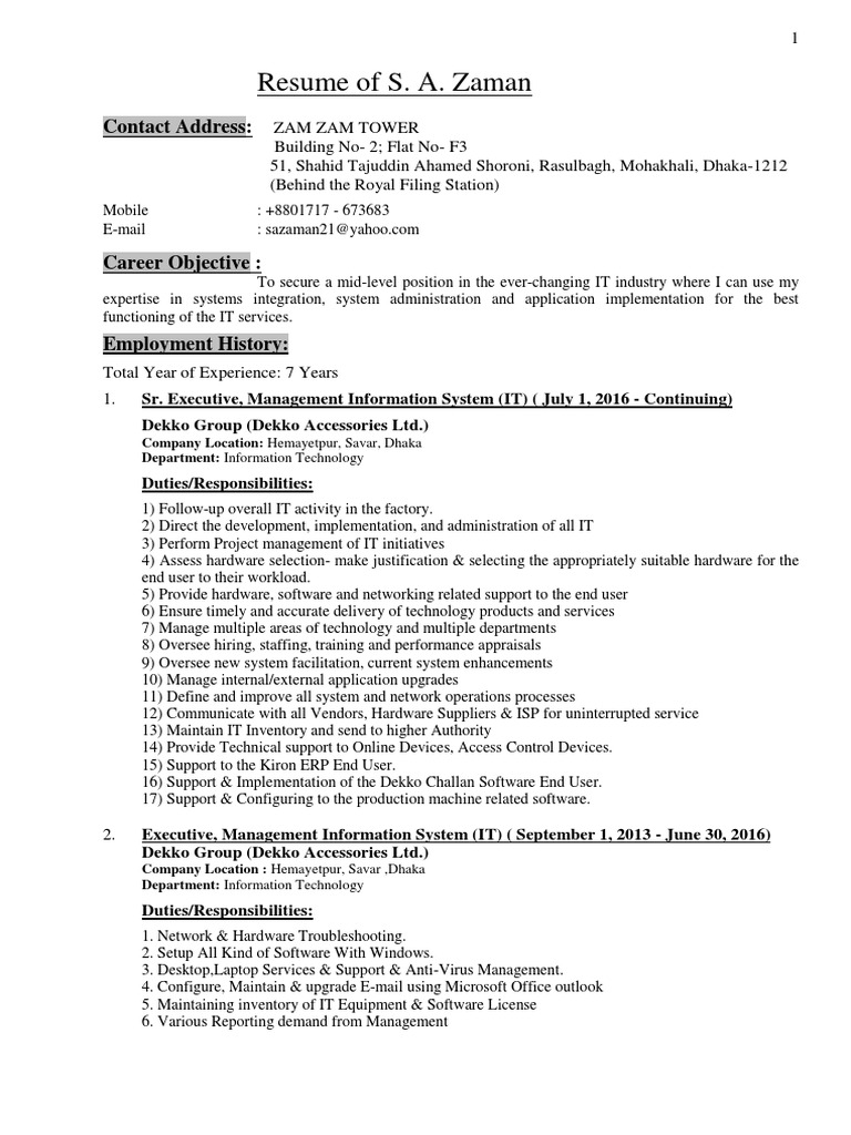 Resume of IT Professional | PDF | Cisco Certifications | Computer Science