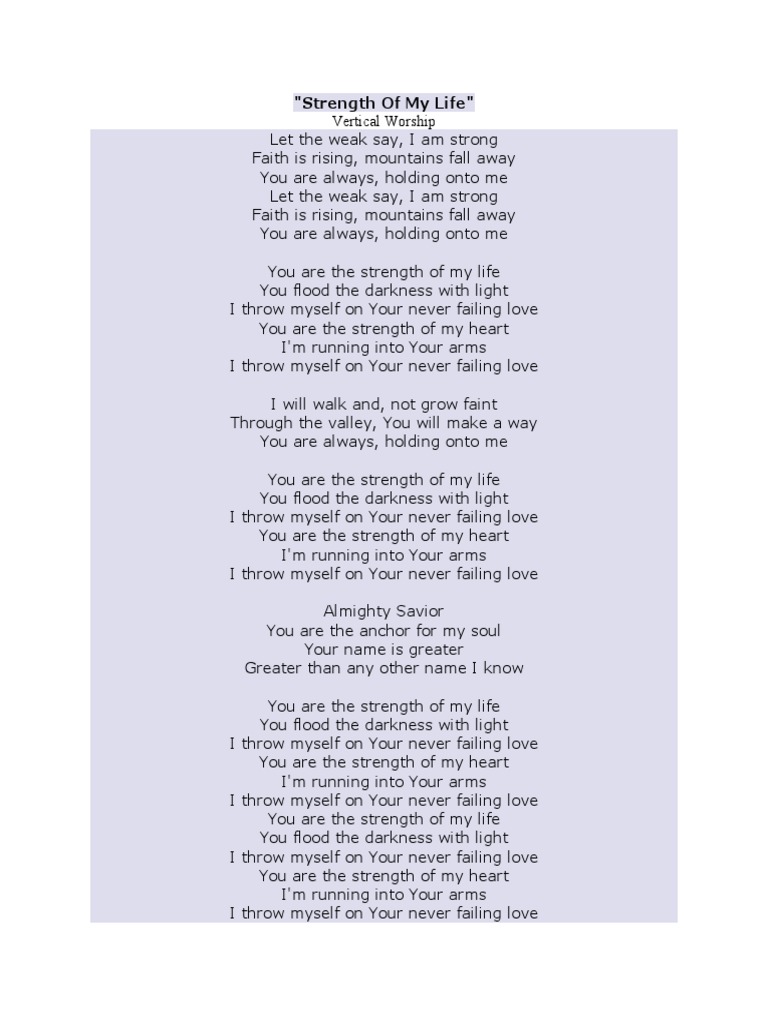 Strength of My Life | PDF | Christian Belief And Doctrine | Religious ...