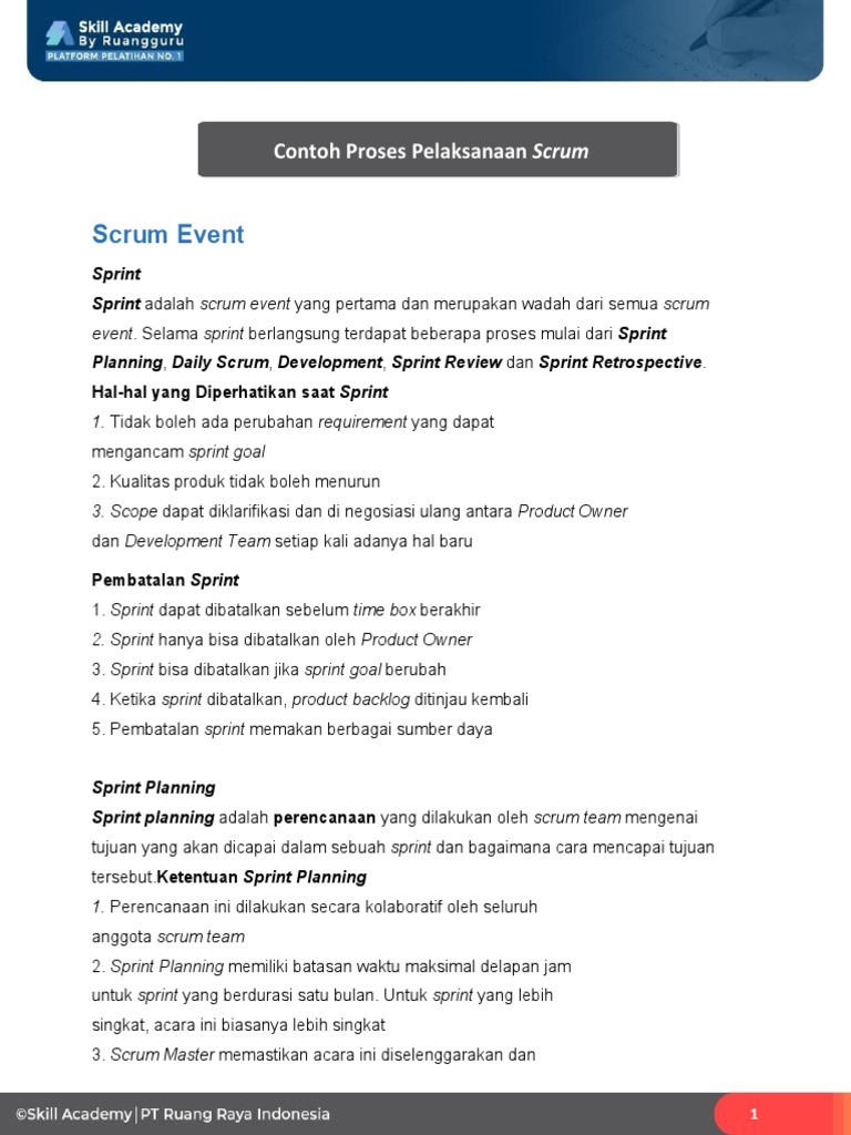 Scrum Event: Contoh Proses Pelaksanaan Scrum | PDF